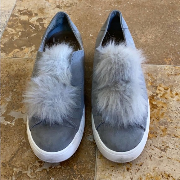 Steve Madden | Shoes | Steve Madden Grey Sneakers With Pom Poms | Poshmark